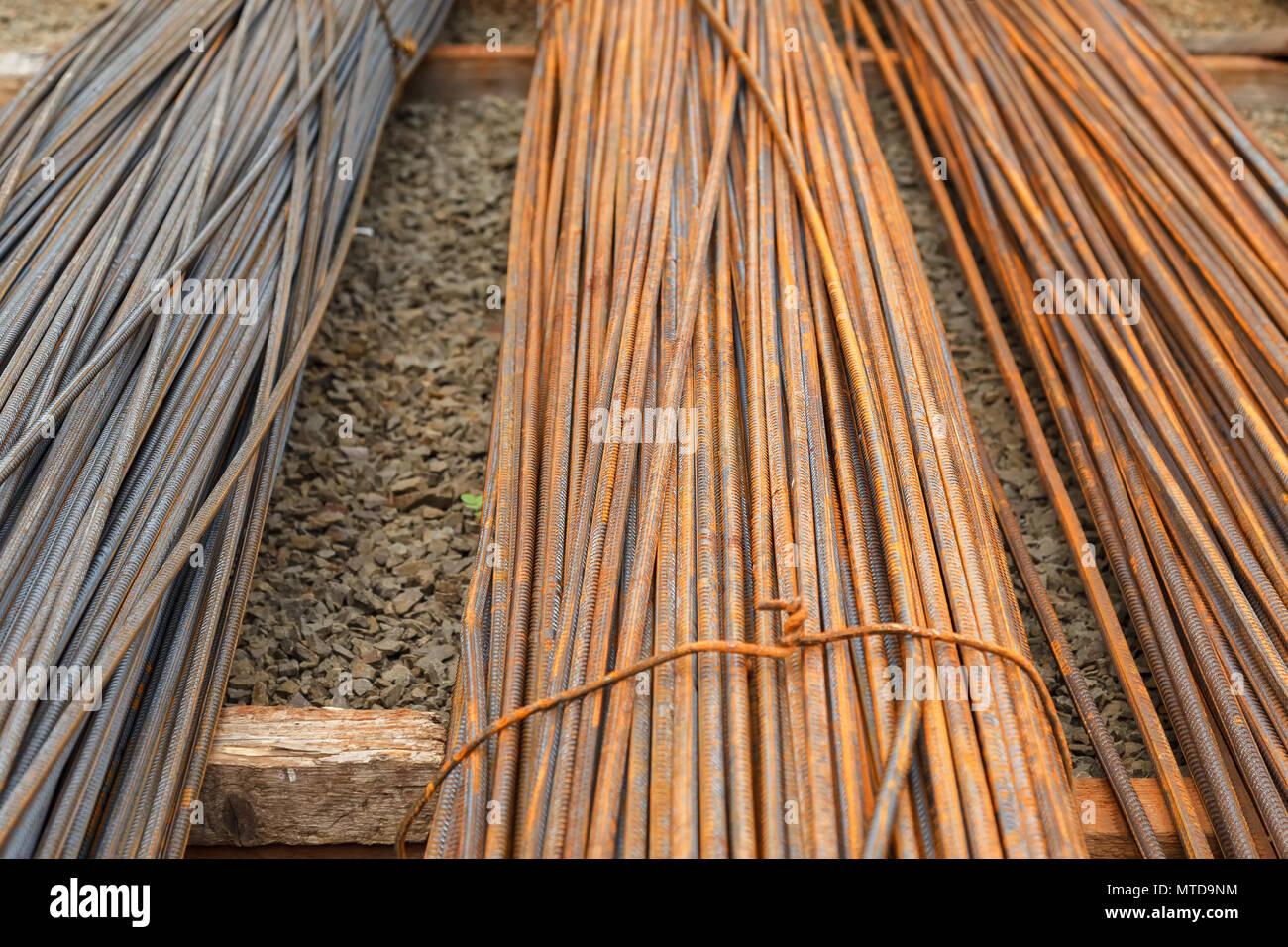 Armature for concrete construction works. The armature are covered with ...