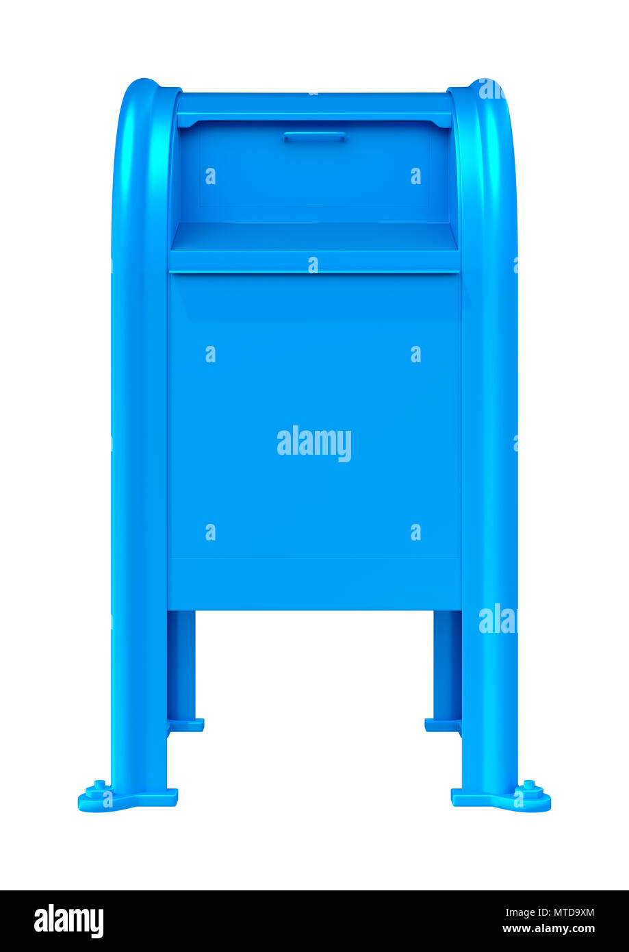 3D rendering of a blue postbox isolated on white background Stock Photo ...