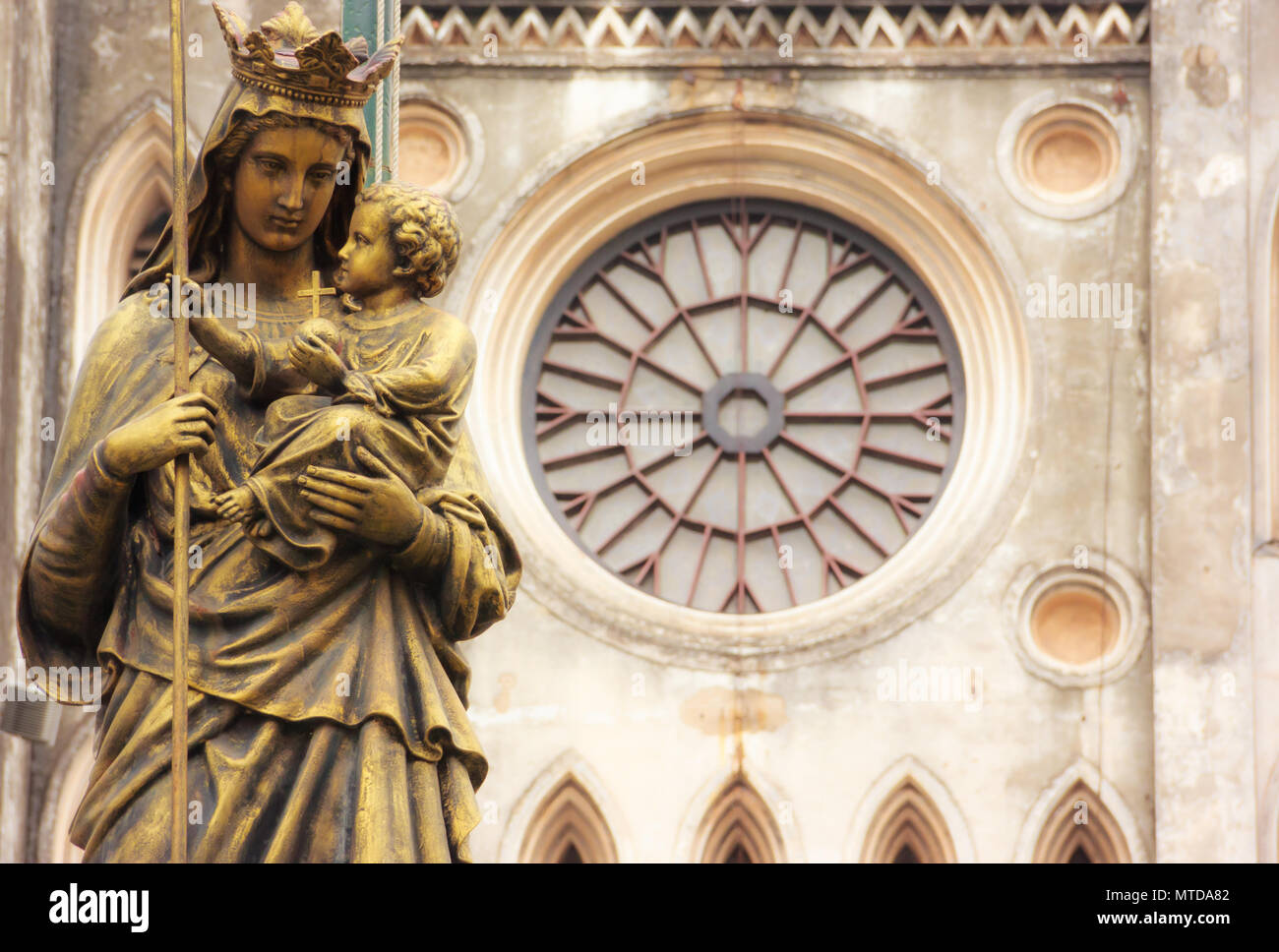 Regina Pacis (Queen of Peace) Statue in front of St. Joseph's Cathedral ...