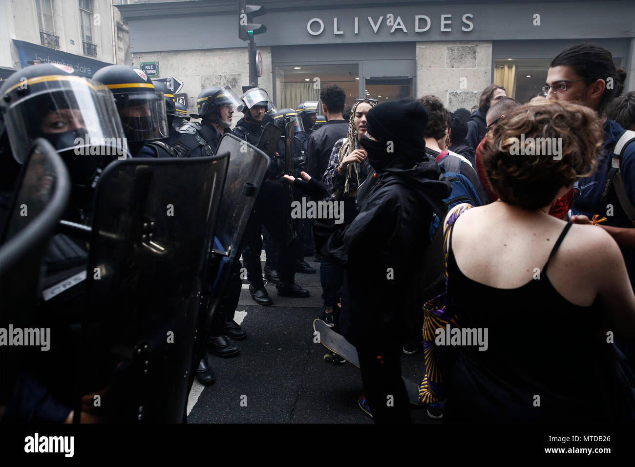 Paris, France, 29 May 2018. Hundreds of protesters have gathered to ...