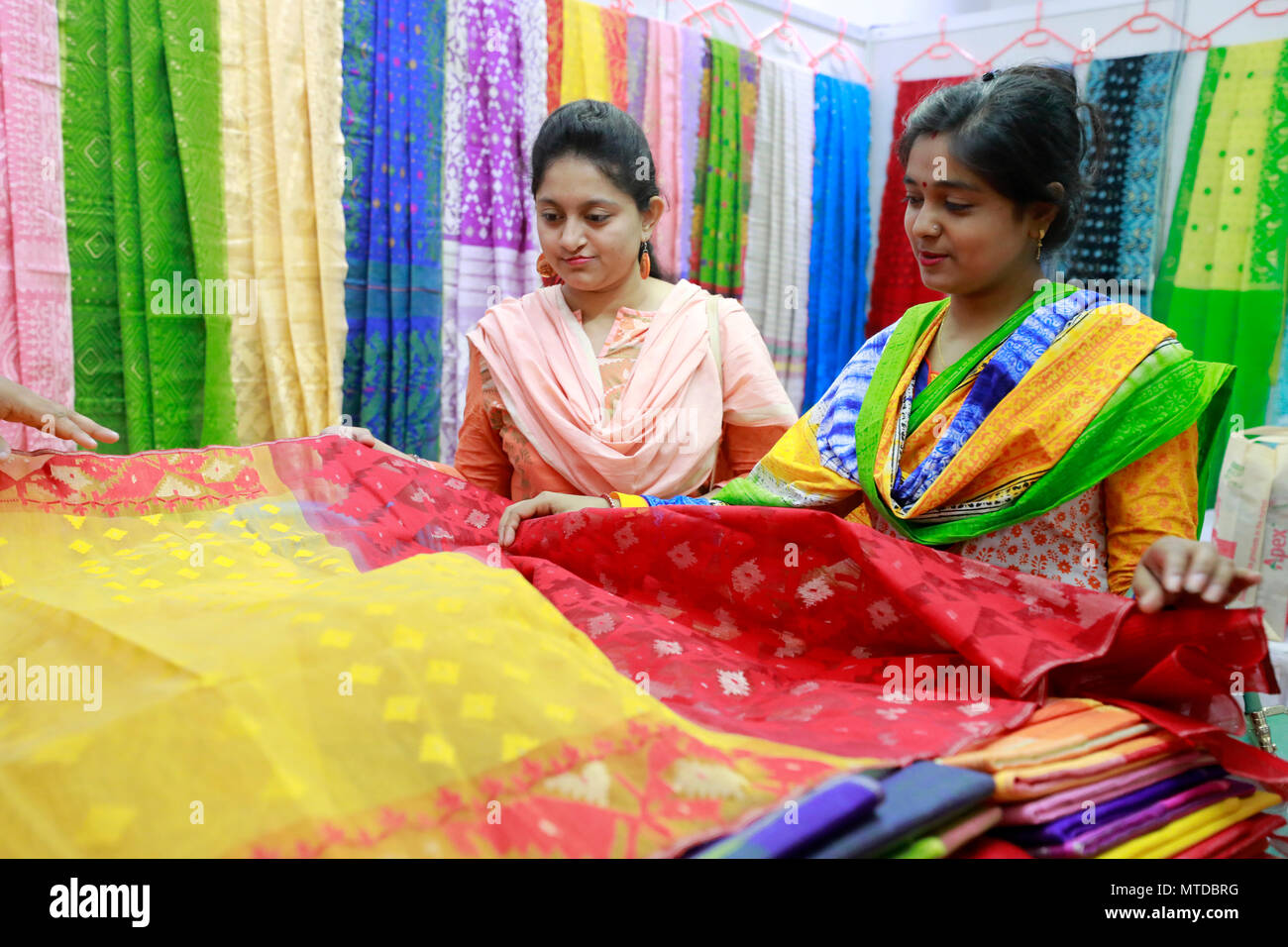 Dhaka, Bangladesh - May 29, 2018: Bangladeshi women visits a ten days ...