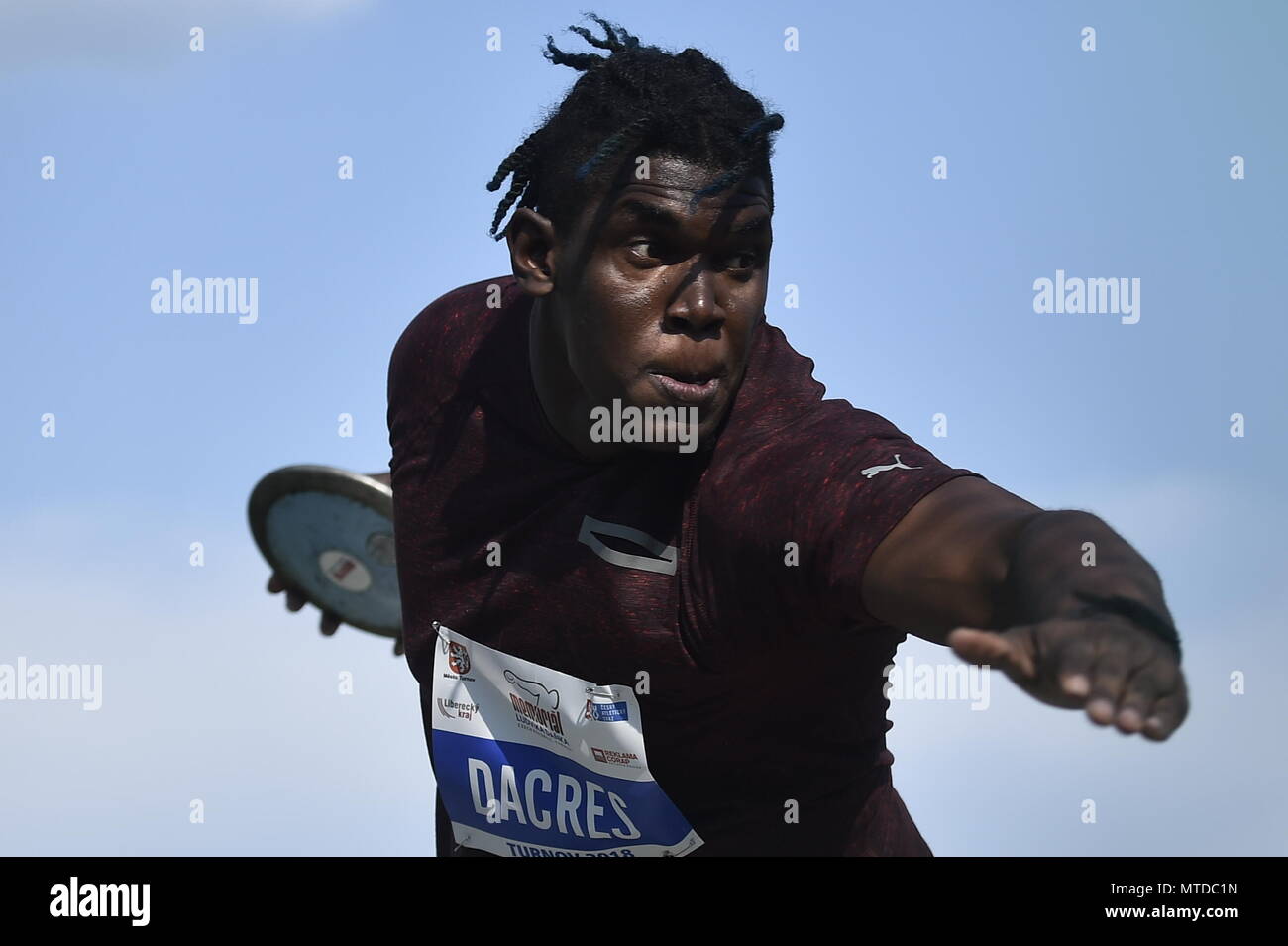 Turnov, Czech Republic. 29th May, 2018. Jamaican discus thrower Fedrick ...