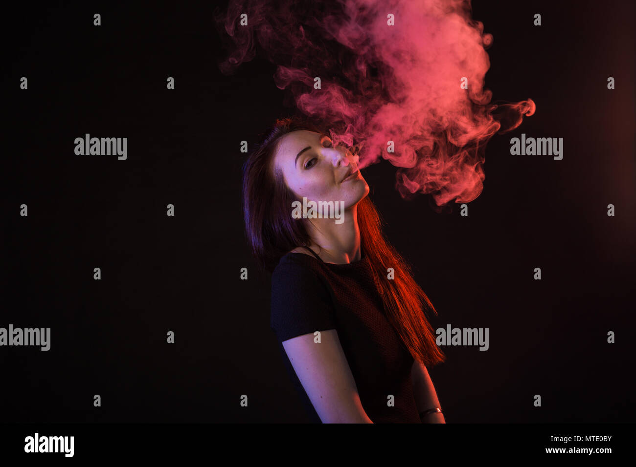 Korean asian woman smoking hi-res stock photography and images - Alamy