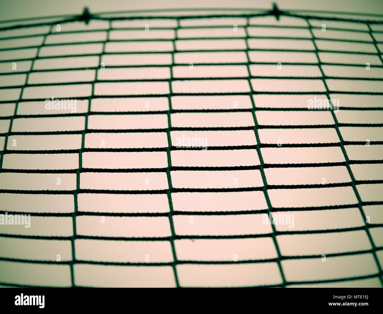 Hang bended white black soccer nets soccer football net. Grass on ...