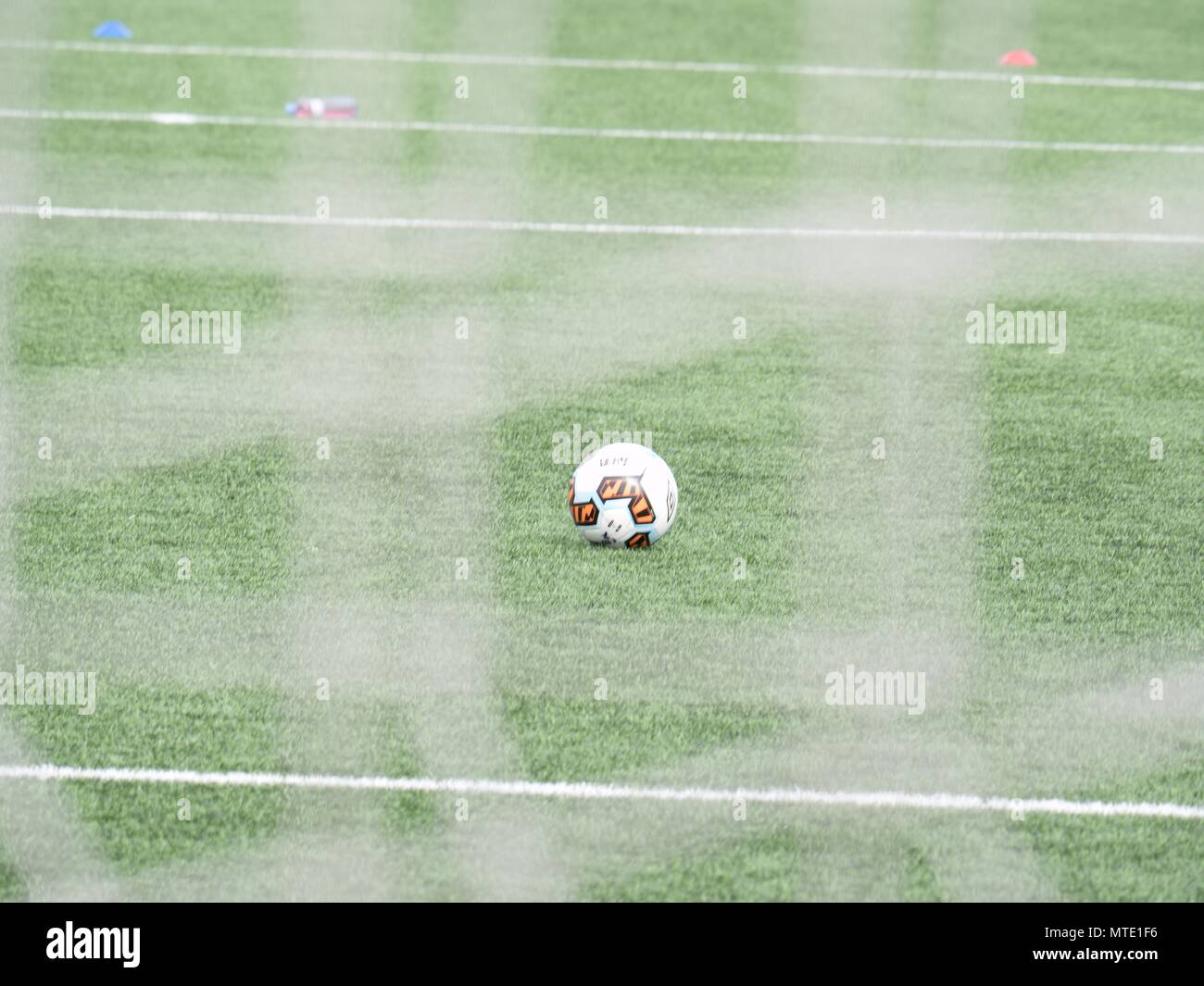 Soccer ball waiting for play hi-res stock photography and images - Alamy