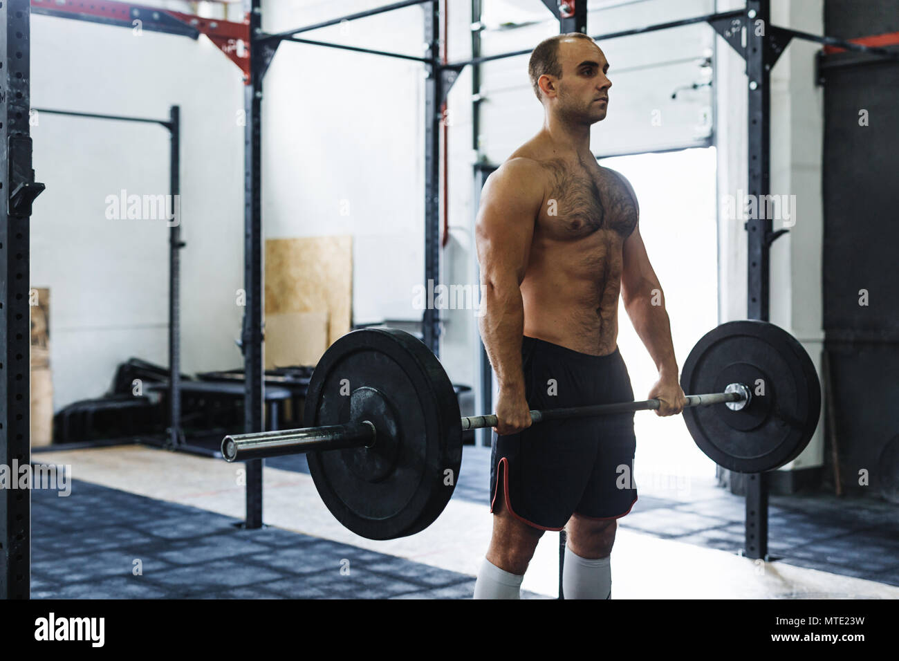 Barbell front view hi-res stock photography and images - Alamy