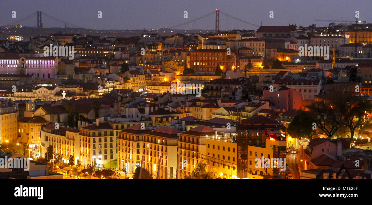Lisbon night view hi-res stock photography and images - Alamy