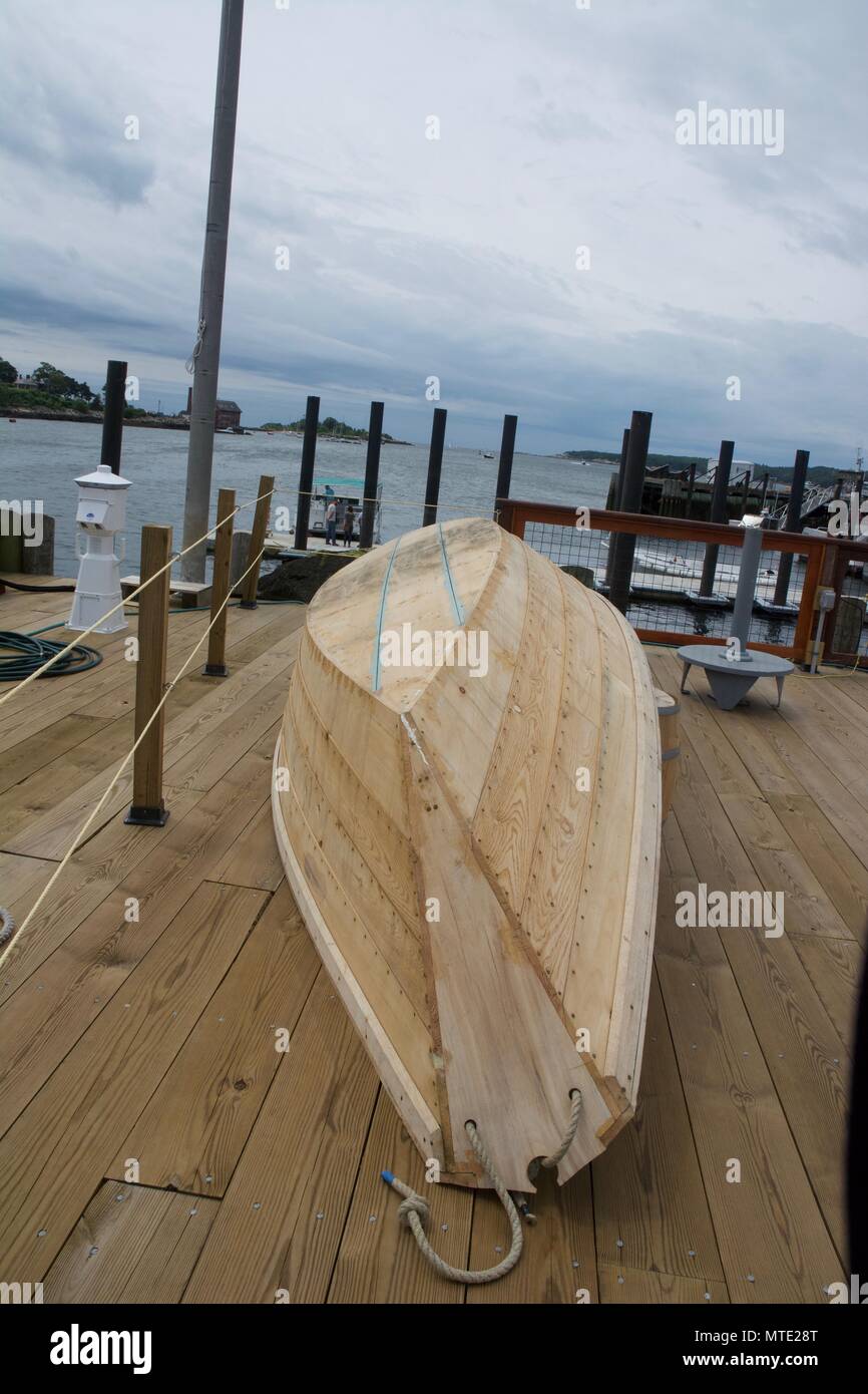 This double ended dory is showing off the lines of the boat Stock Photo ...