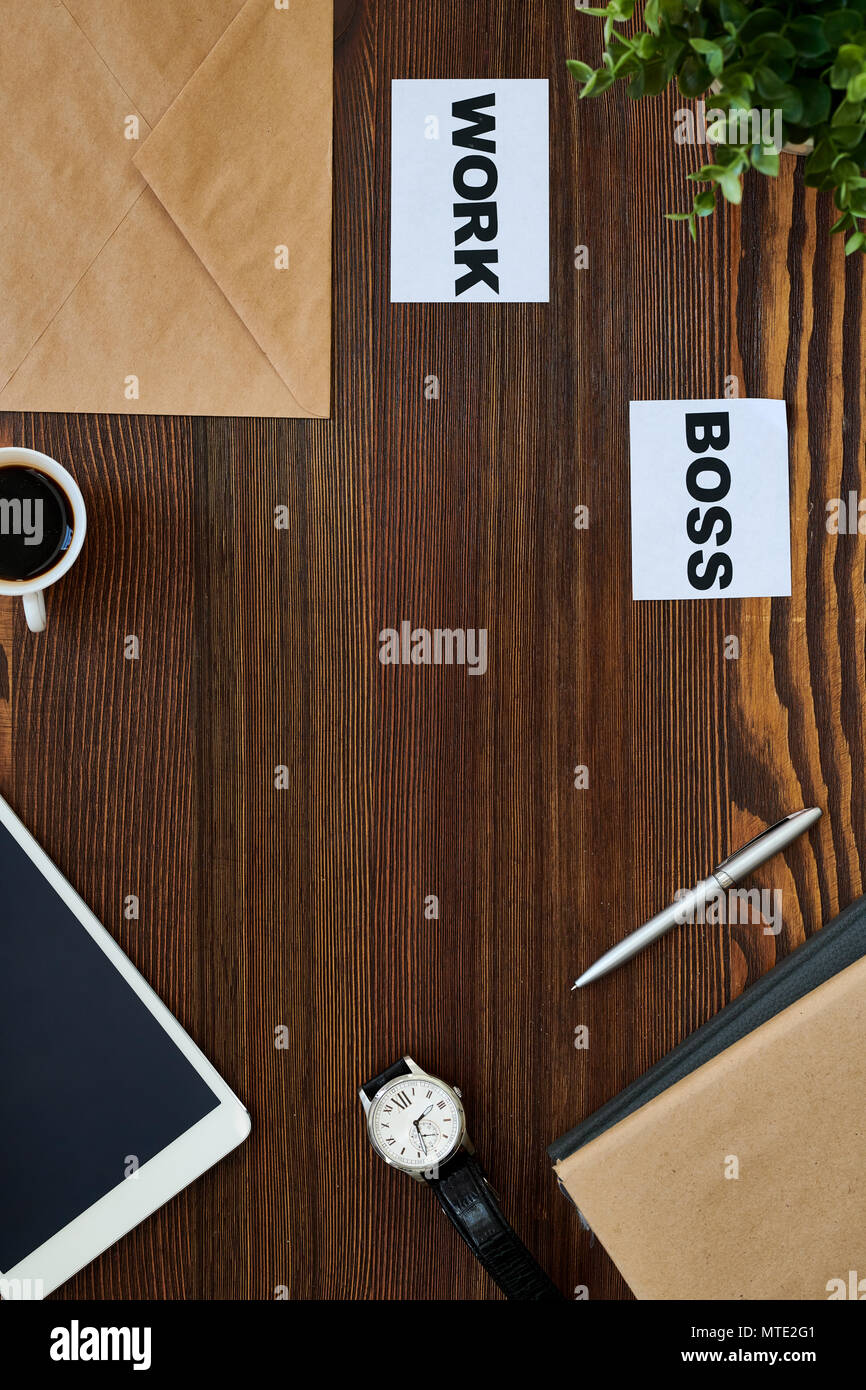 Office flatlay hi-res stock photography and images - Alamy