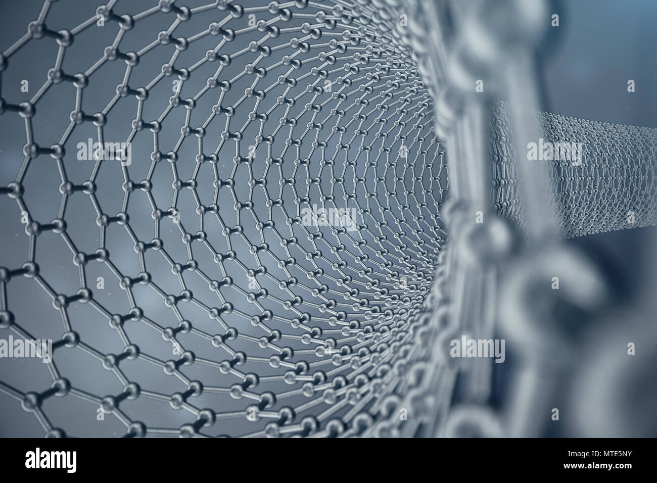 3d rendering structure of the graphene tube, abstract nanotechnology ...