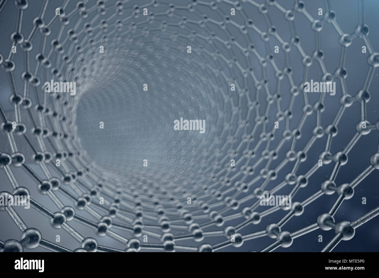 3d rendering structure of the graphene tube, abstract nanotechnology ...