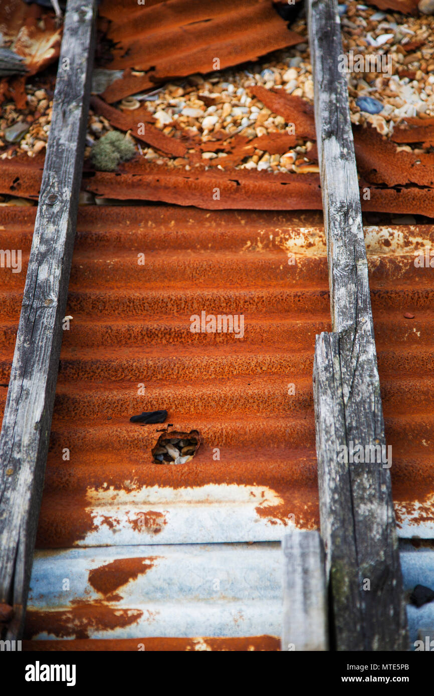 rusty corrugated iron panel Stock Photo - Alamy