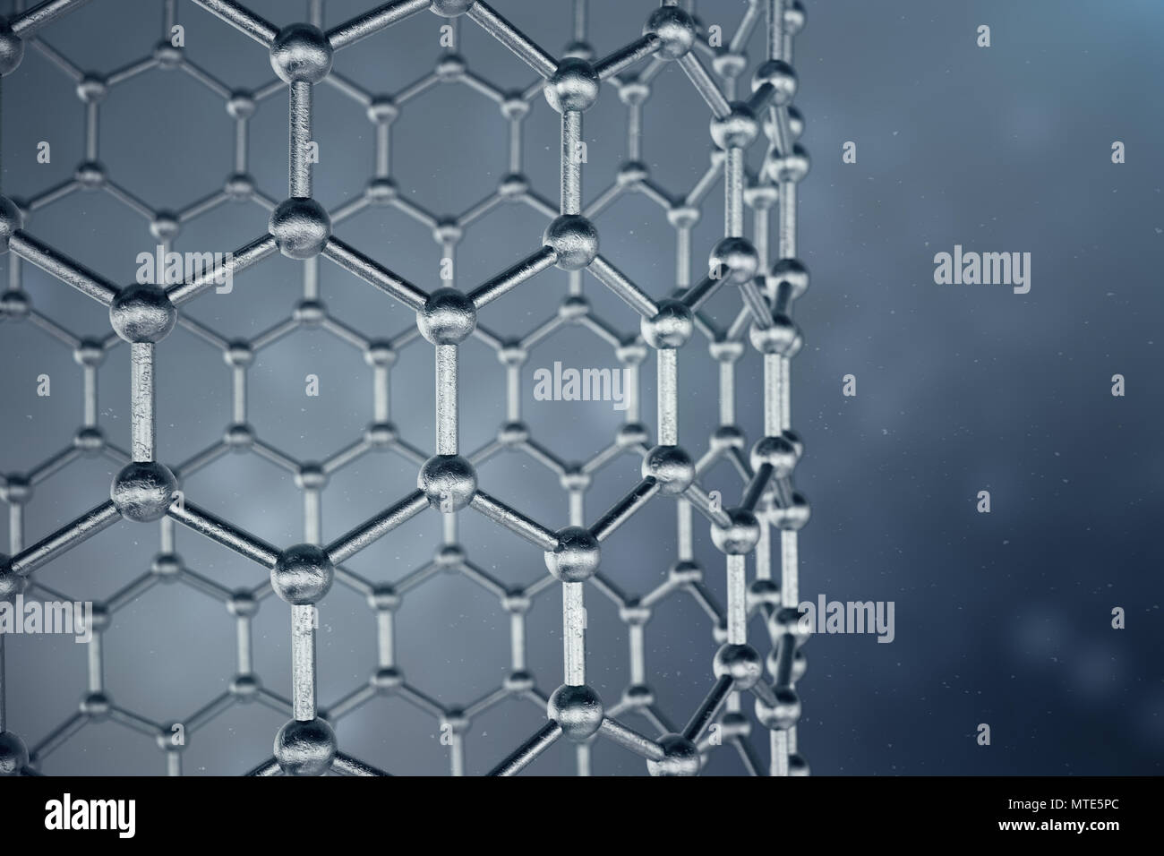 3D rendering structure of the graphene tube, abstract nanotechnology ...