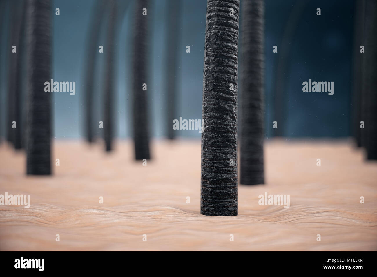 3D Rendering hair keratin strengthening, hair care. Treatment and care ...