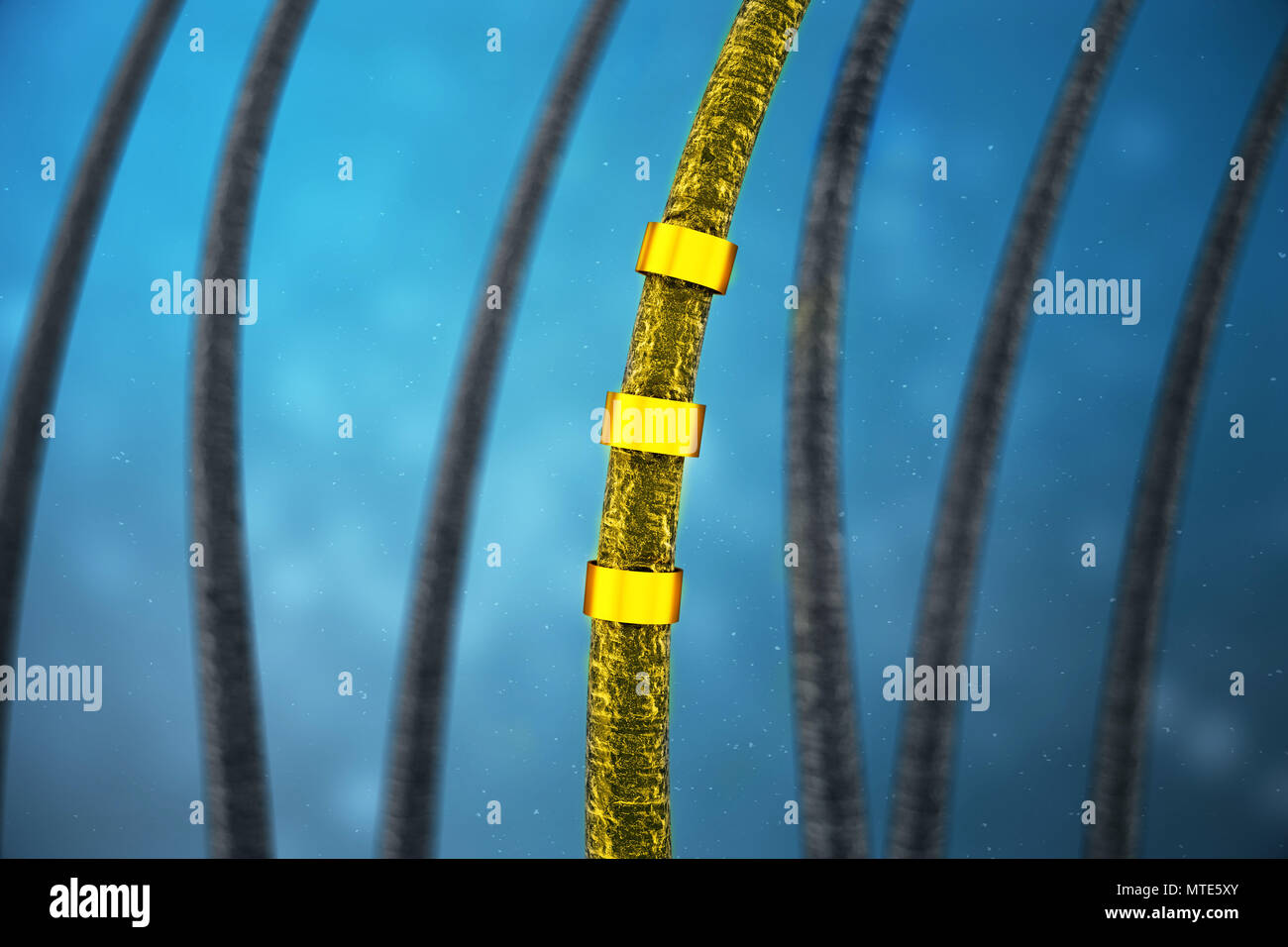 3D Rendering hair keratin strengthening, hair care. Treatment and care ...