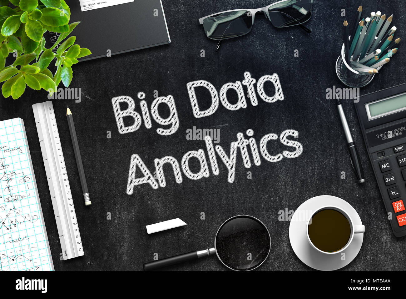 Big Data Analytics - Text on Black Chalkboard. 3D Rendering Stock Photo ...