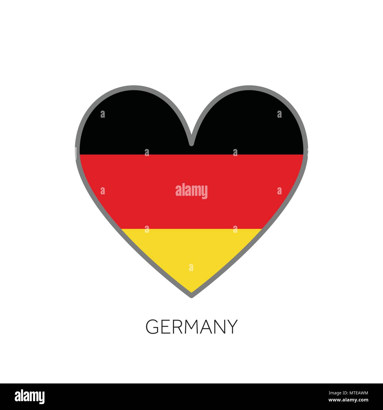 Germany flag romance love heart shaped vector icon Stock Vector Image ...