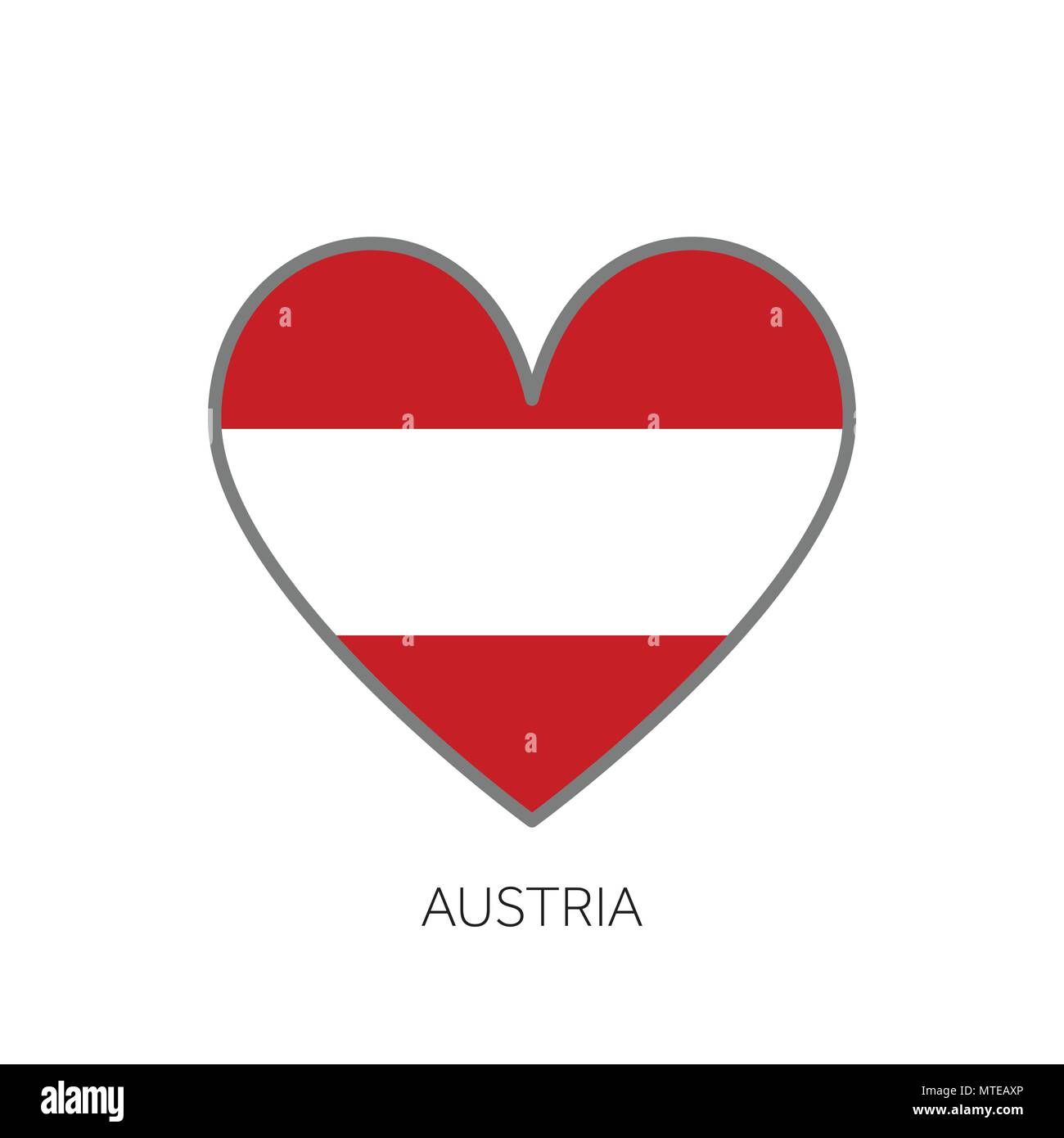 Austria flag romance love heart shaped vector icon Stock Vector Image ...