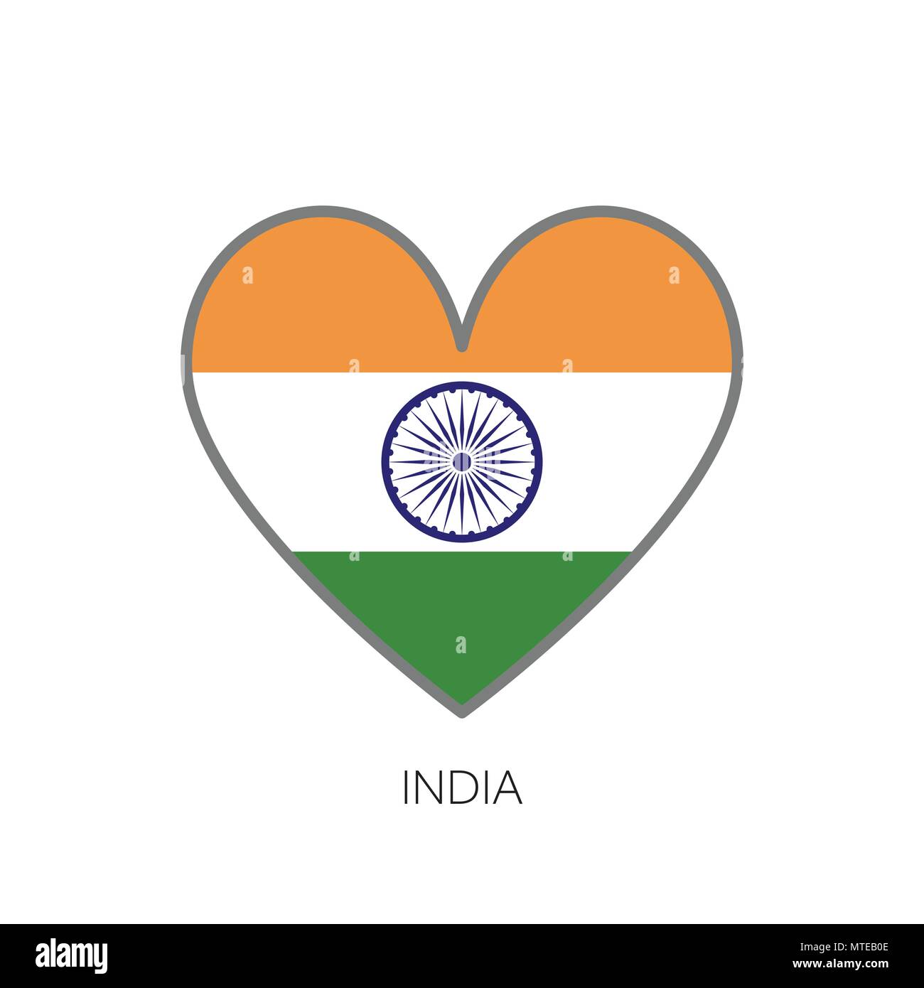 India flag romance love heart shaped vector icon Stock Vector Image ...