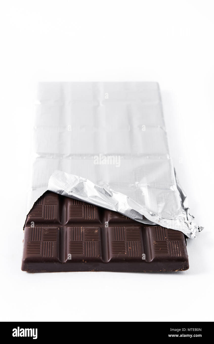 Chocolate bar isolated on white background Stock Photo - Alamy