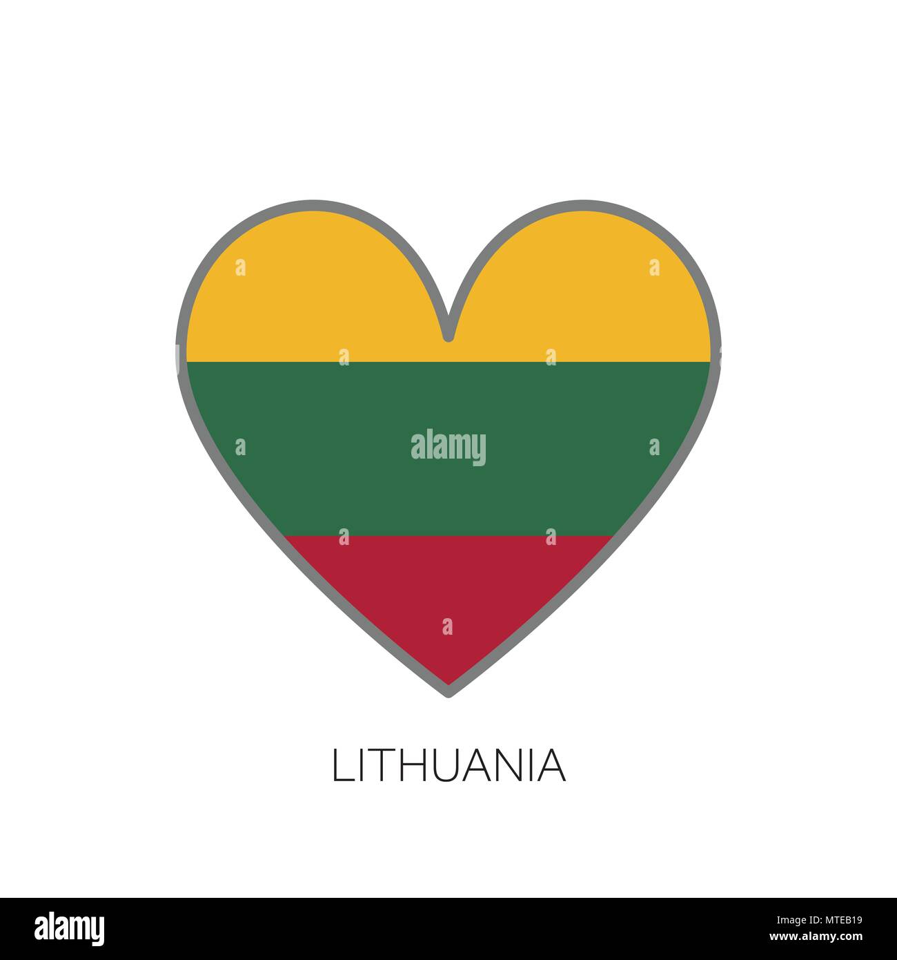 Lithuania flag romance love heart shaped vector icon Stock Vector Image ...