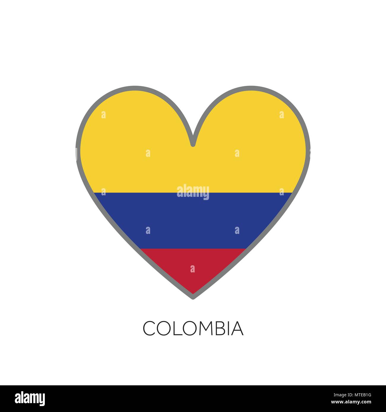 Colombia flag romance love heart shaped vector icon Stock Vector Image ...