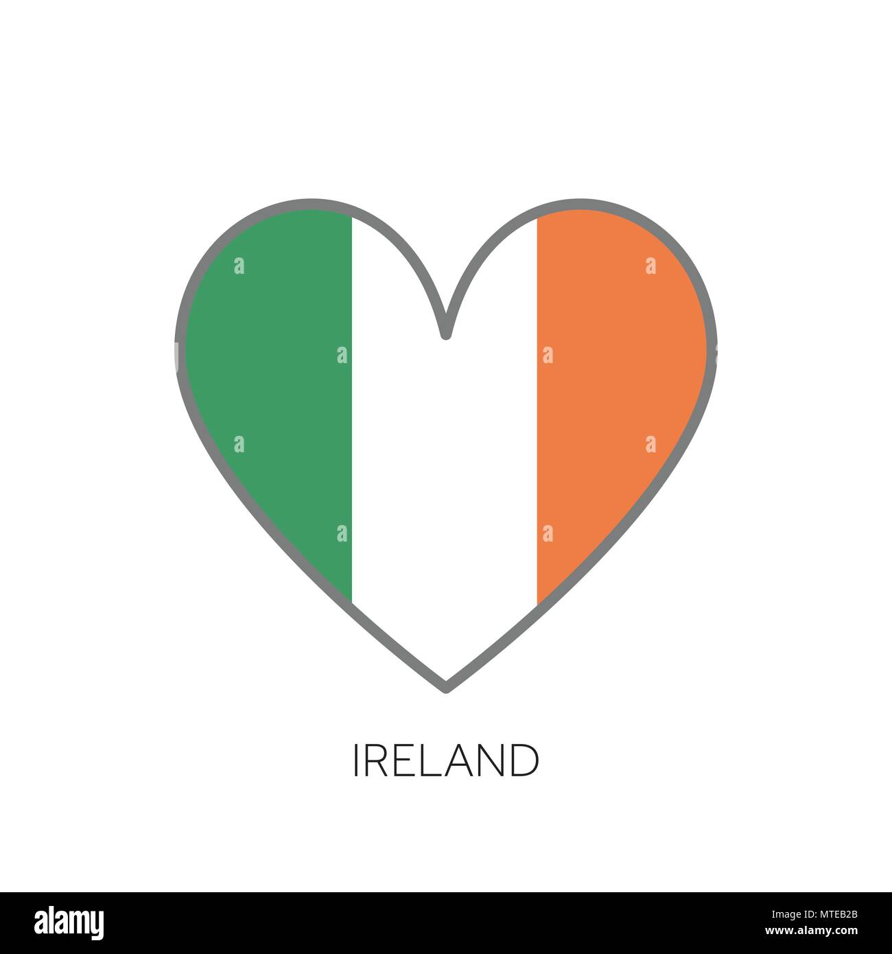 Ireland flag romance love heart shaped vector icon Stock Vector Image ...