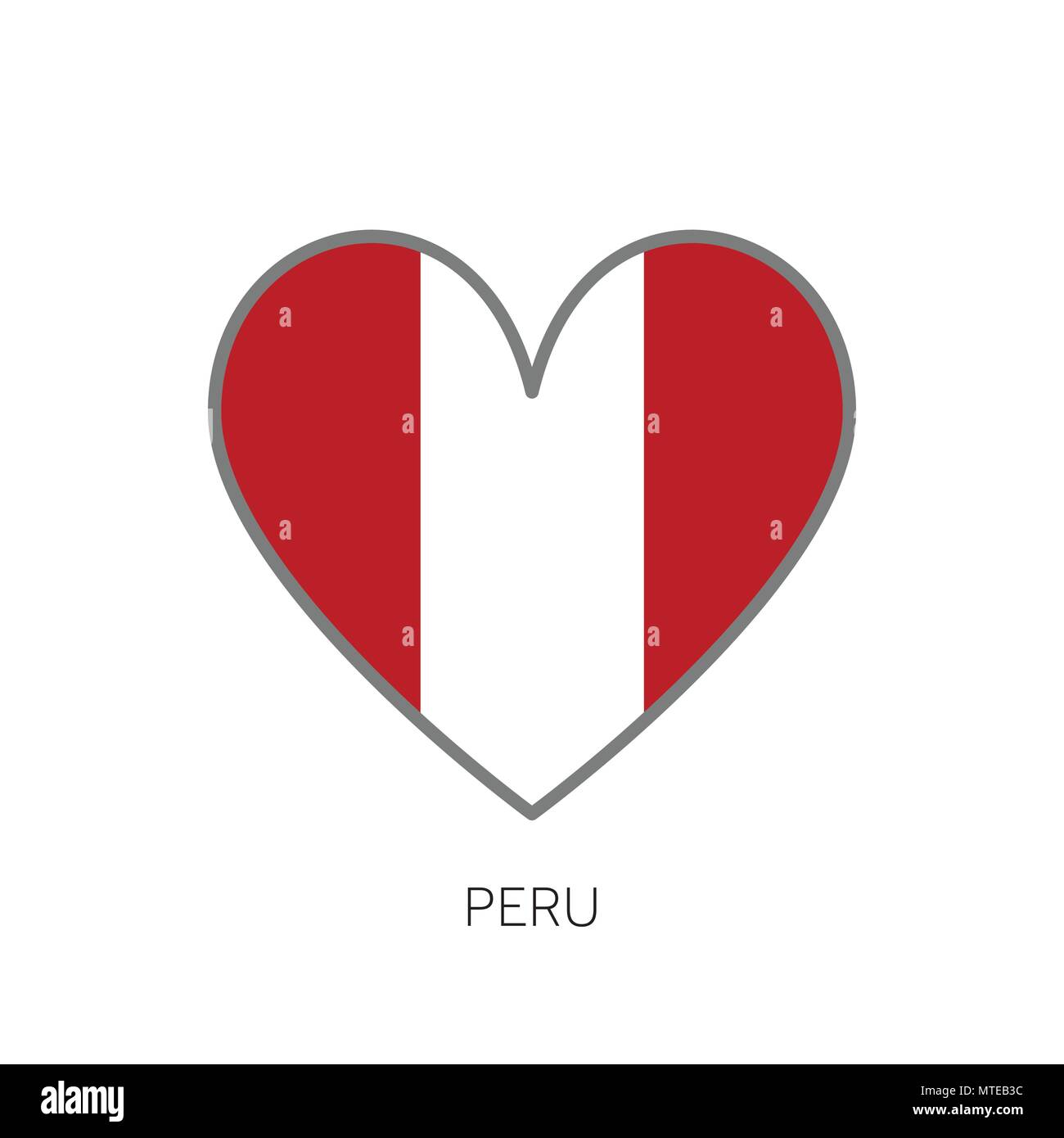 Peru flag romance love heart shaped vector icon Stock Vector Image ...