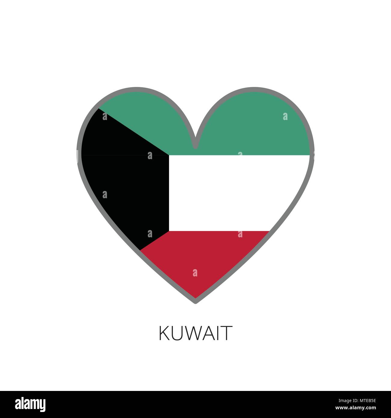 Kuwait flag romance love heart shaped vector icon Stock Vector Image ...