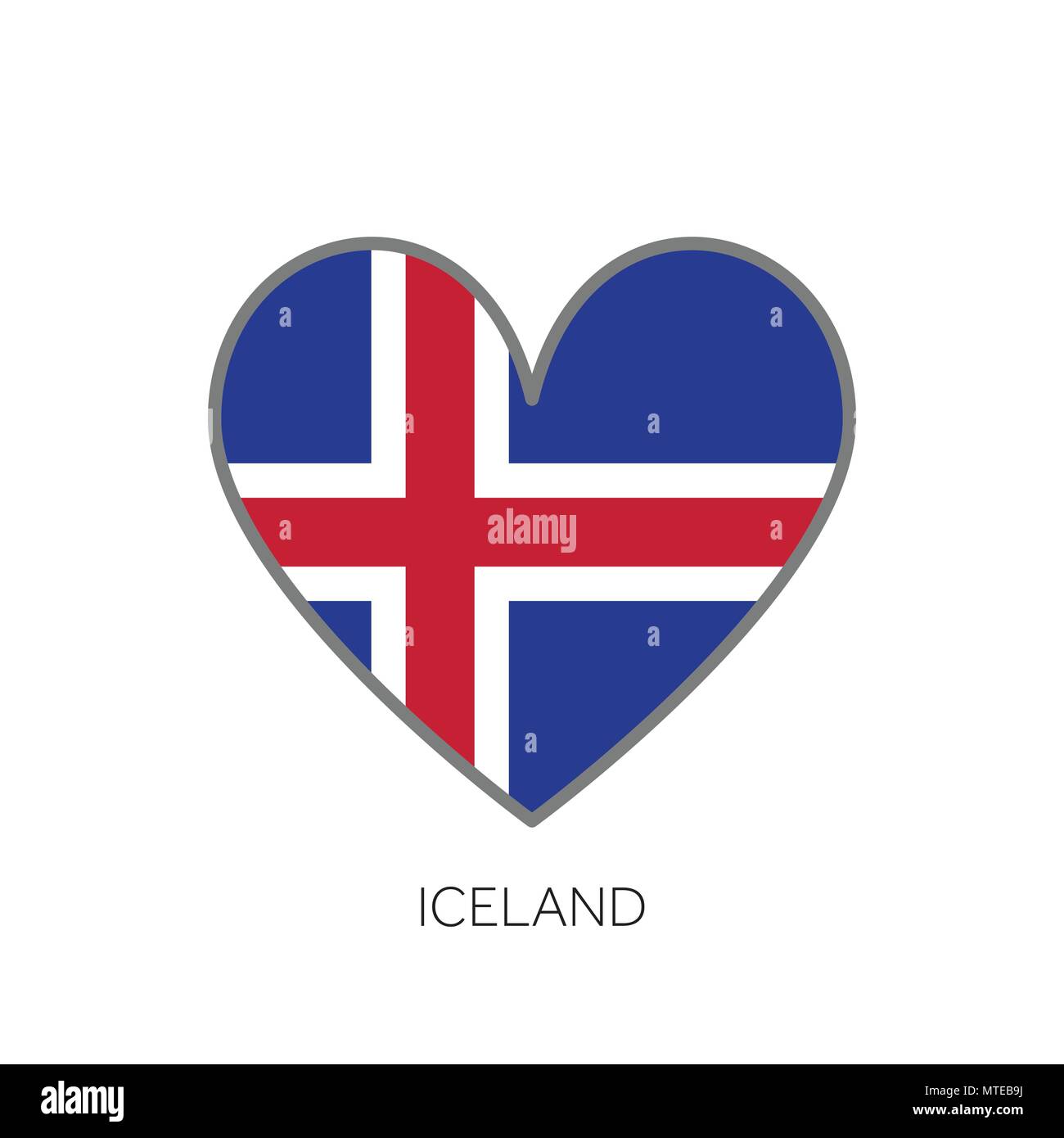 Iceland flag romance love heart shaped vector icon Stock Vector Image ...