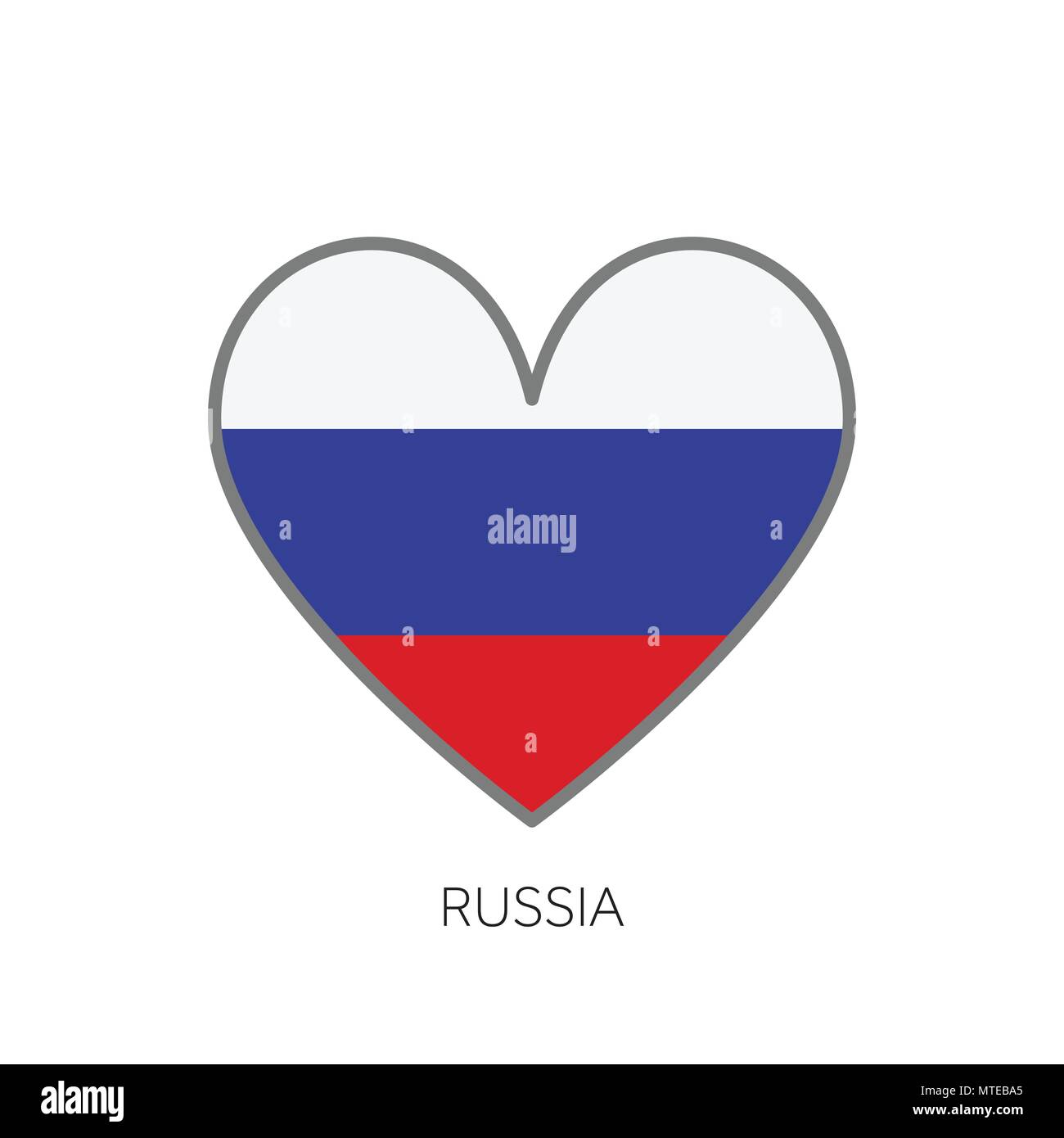 Russia flag romance love heart shaped vector icon Stock Vector Image ...