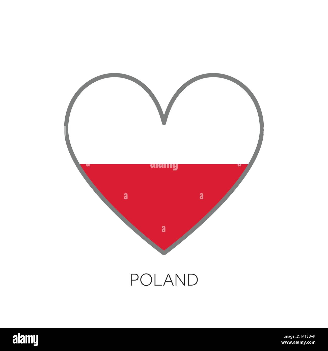 Poland flag romance love heart shaped vector icon Stock Vector Image ...