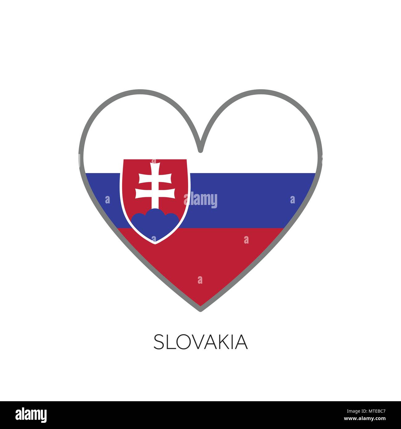Slovakia flag romance love heart shaped vector icon Stock Vector Image ...
