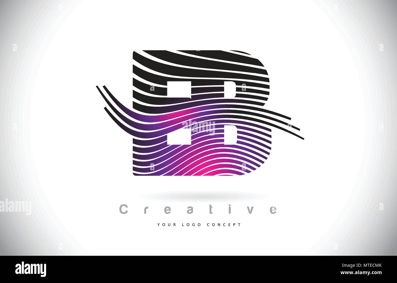EB E B Zebra Texture Letter Logo Design With Creative Lines and Swosh ...