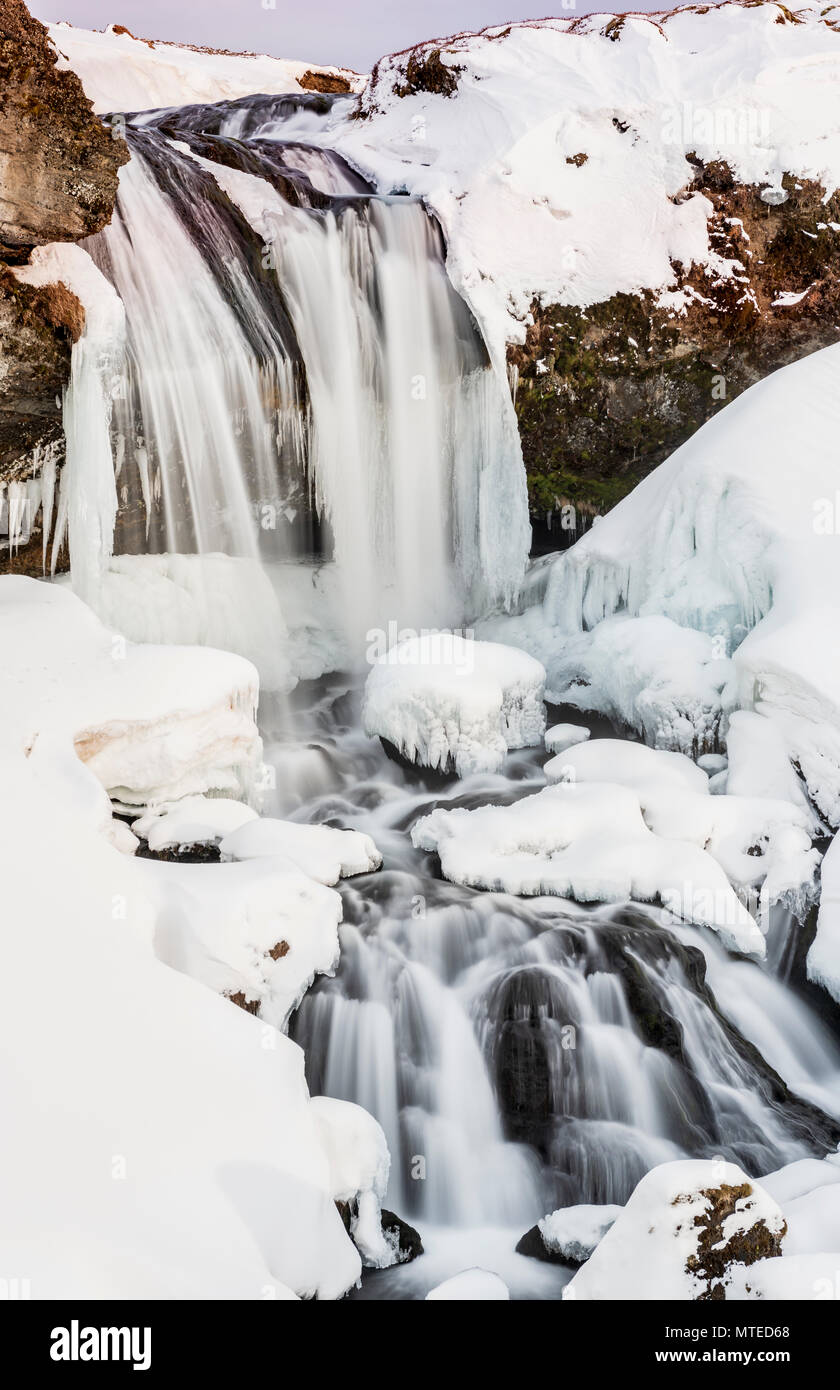 Sheep's Waterfall at Snow, West Iceland, Vesturland, Iceland Stock ...