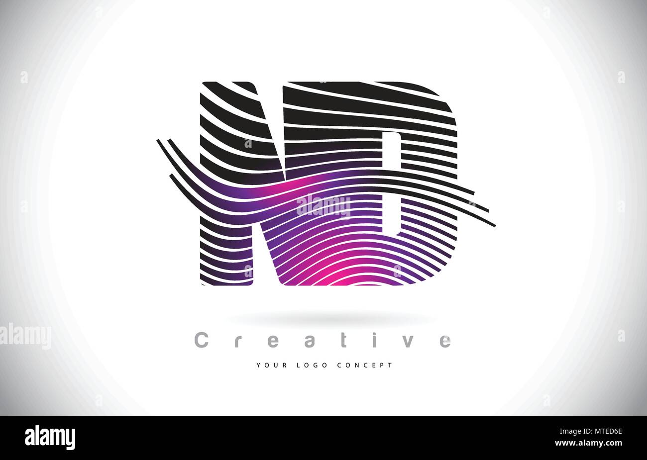 ND N D Zebra Texture Letter Logo Design With Creative Lines and Swosh ...