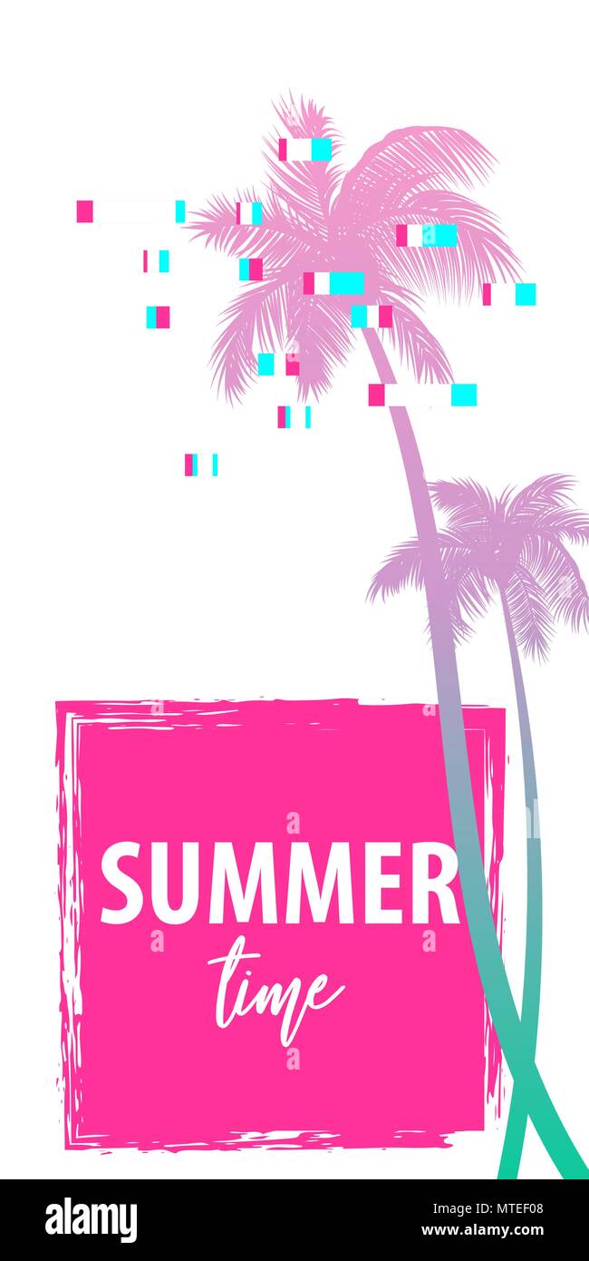 Summer time palm tree banner poster Stock Vector Image & Art - Alamy