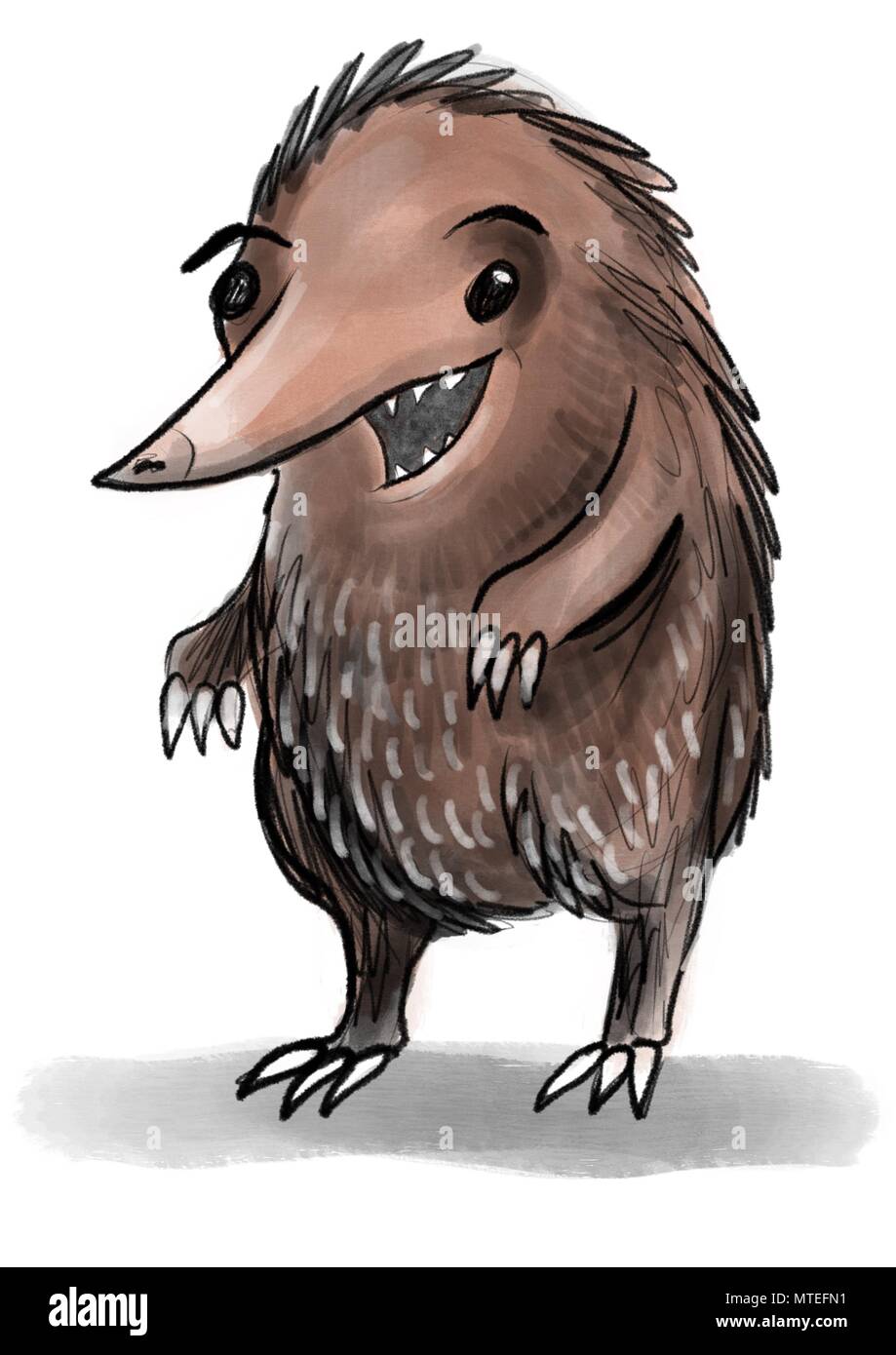 standing hedgehog smiling illustration Stock Photo - Alamy