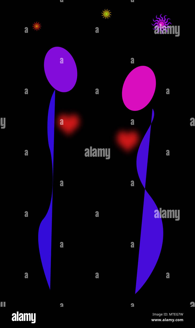 Simple sign. Love feelings. Couple Stock Photo - Alamy