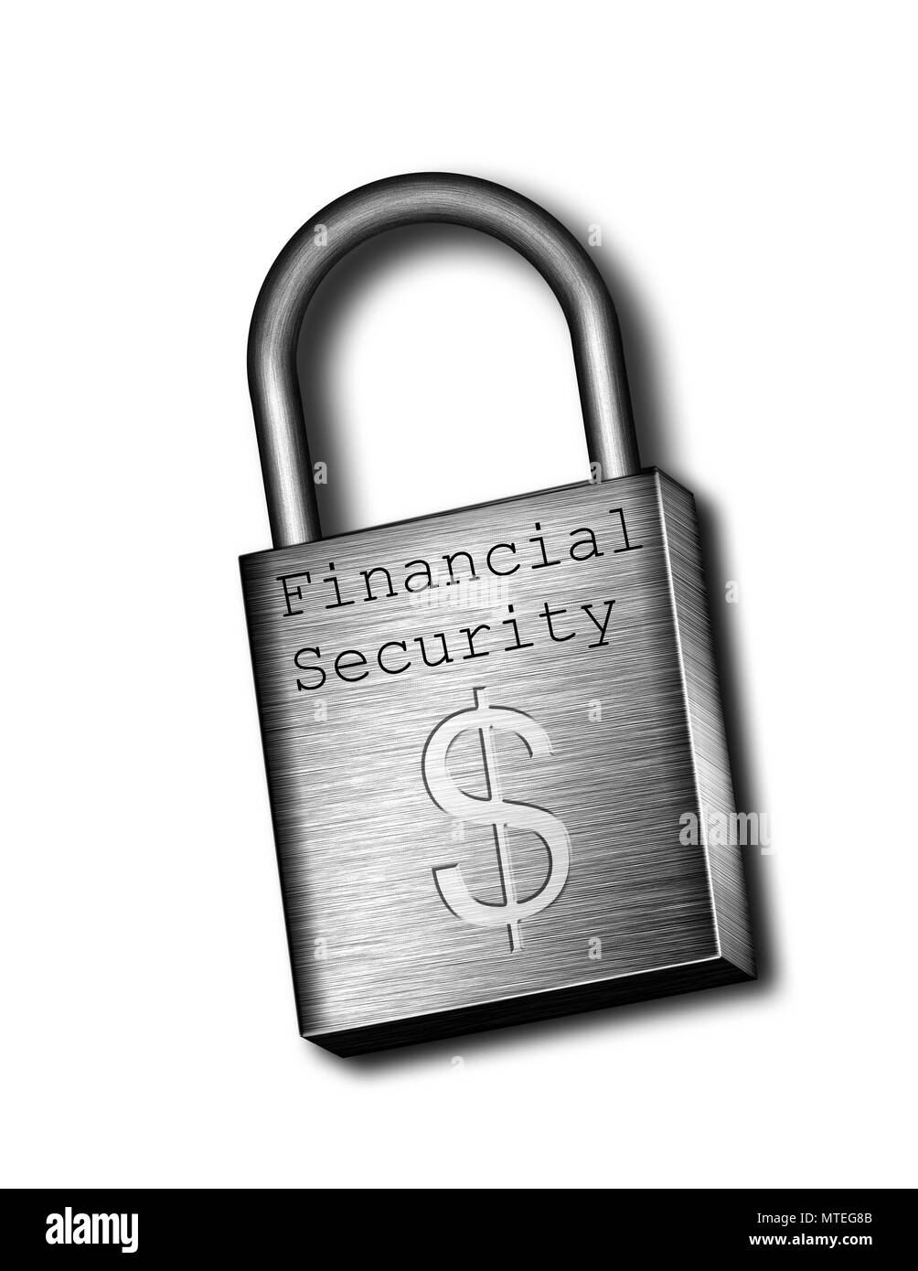 Closed padlock symbolizes financial security. US Dollar sign Stock ...