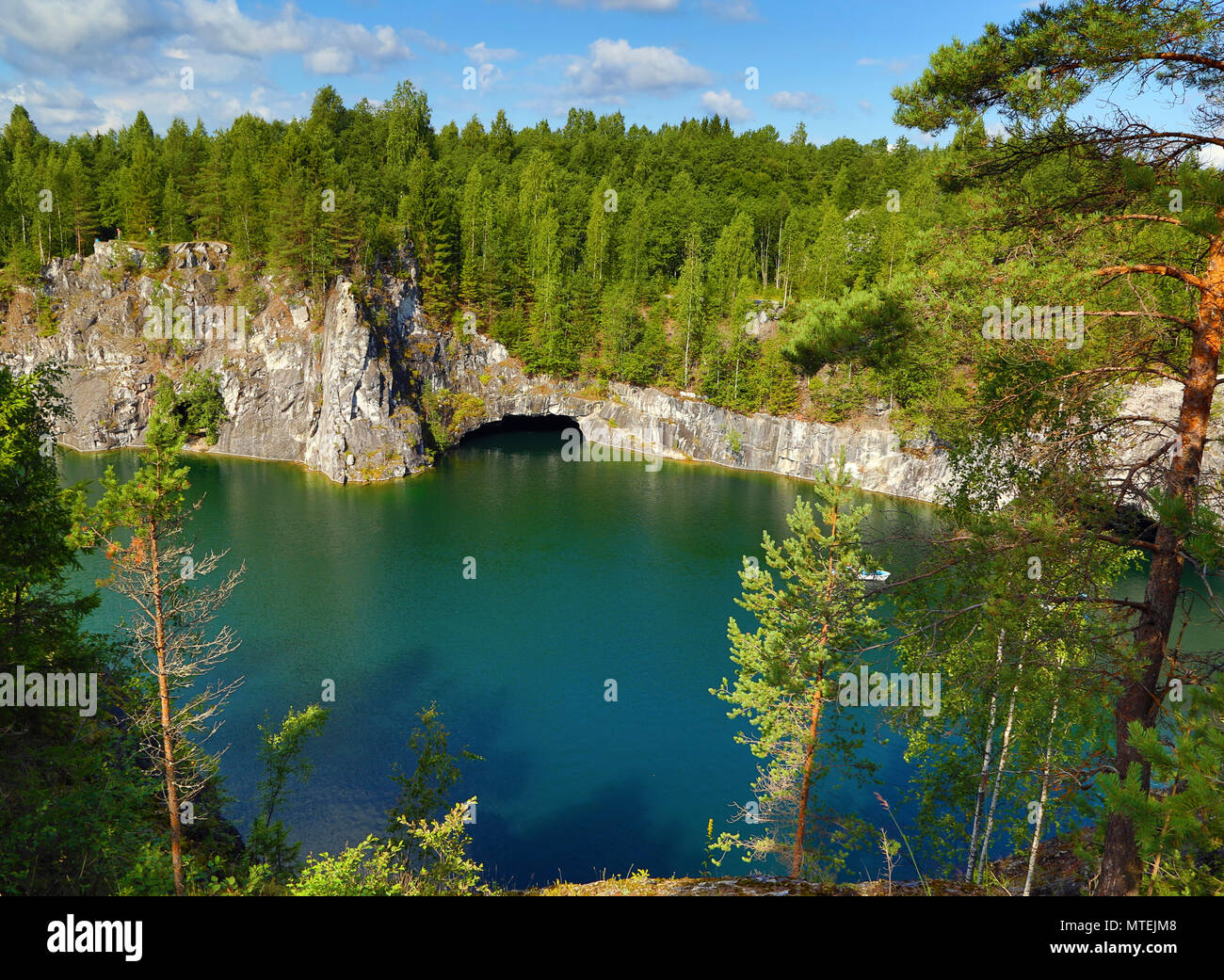 Boats in the quarry lake hi-res stock photography and images - Alamy