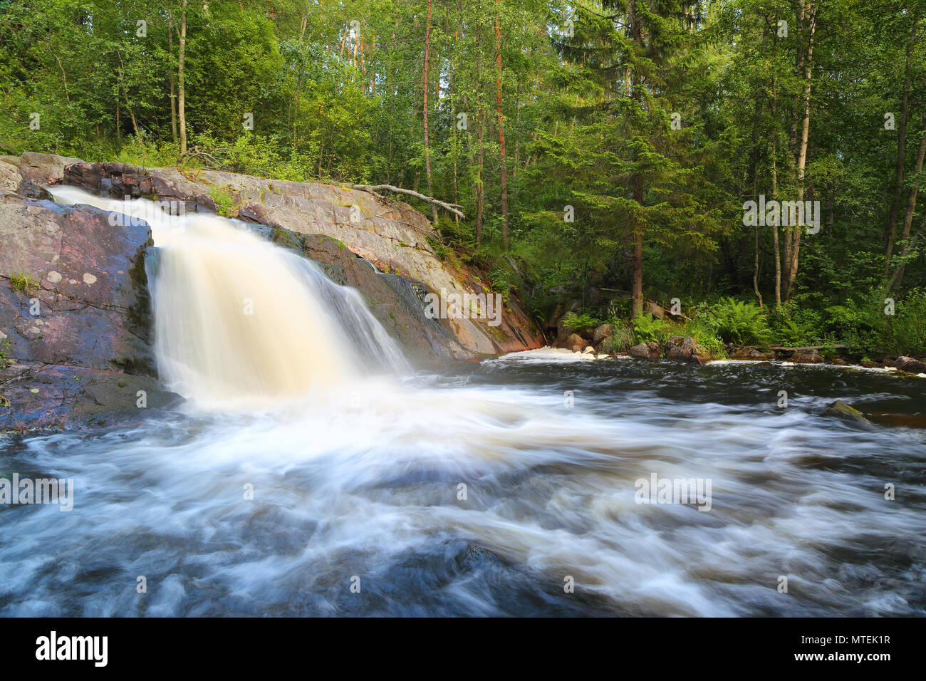 forest waterfall in Karelia Stock Photo - Alamy
