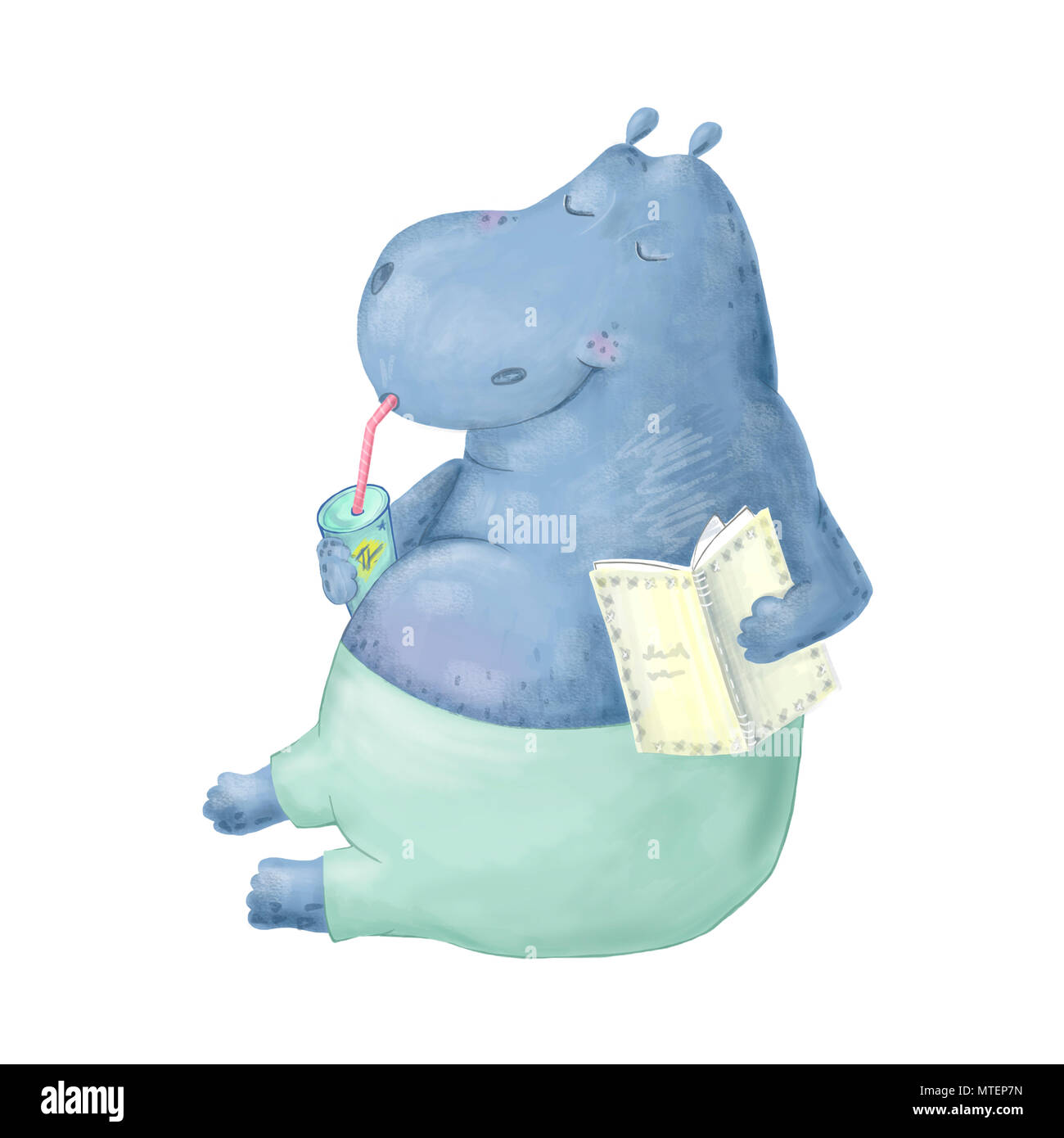 Hippo Clip art animal hippopotamus cute Stock Photo - Alamy