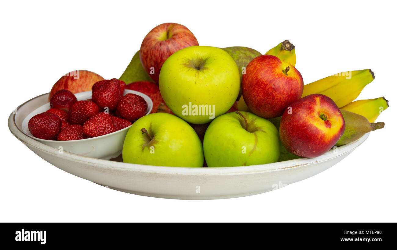 Food banana orange fruit healthy plate Cut Out Stock Images & Pictures ...