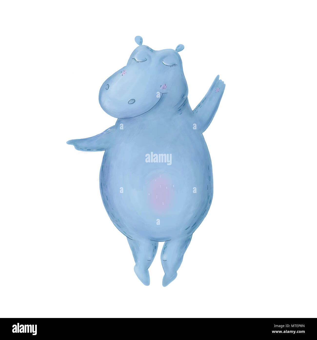 Hippo Clip art animal hippopotamus cute color character on white ...