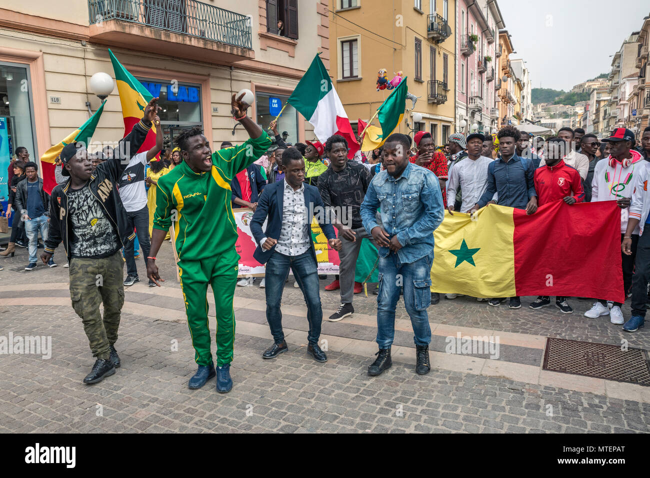 Group of African immigrants from Senegal, on 15 April 2018, at Corso ...