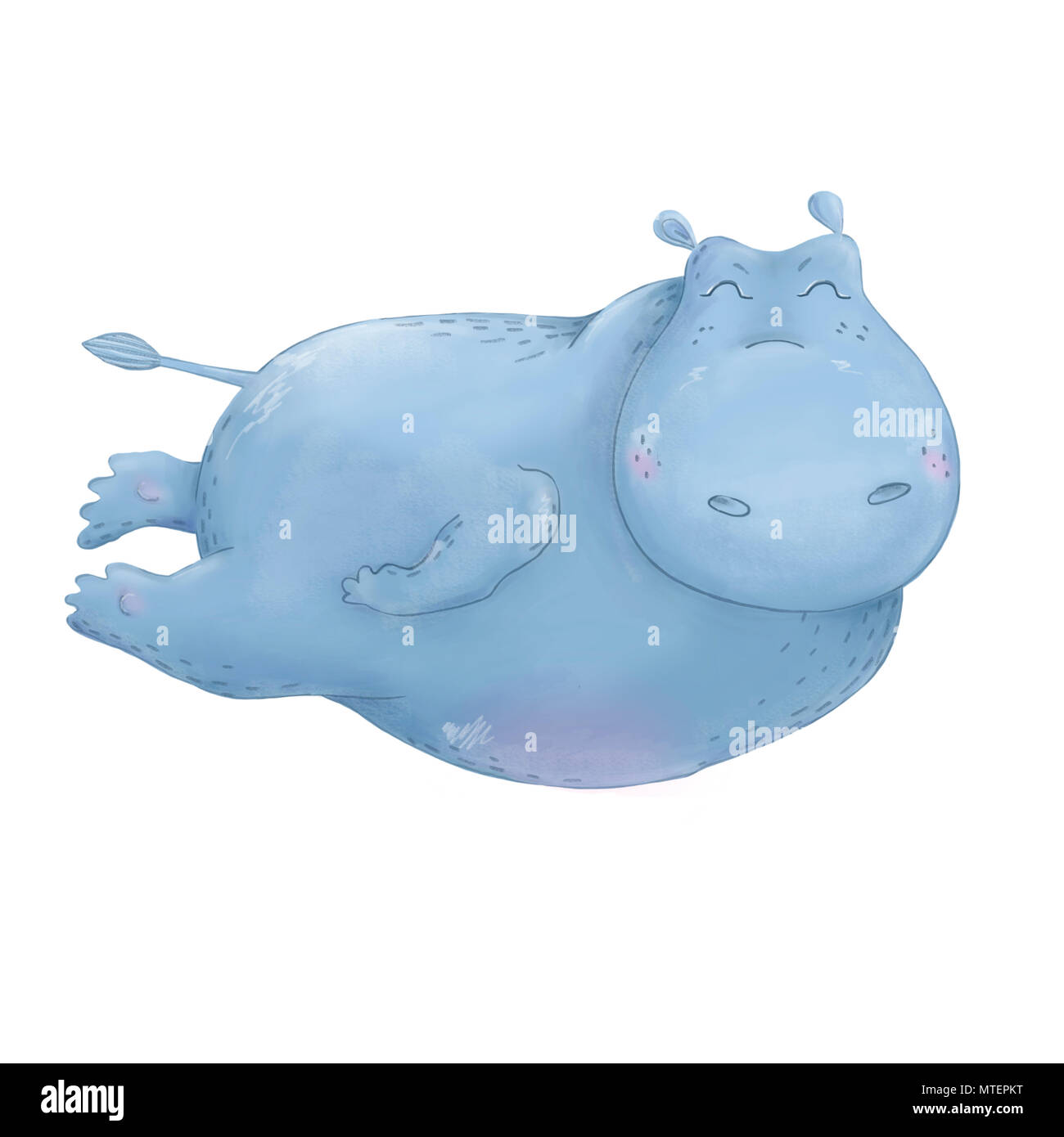 Hippo Clip art animal hippopotamus cute on white background Stock Photo ...