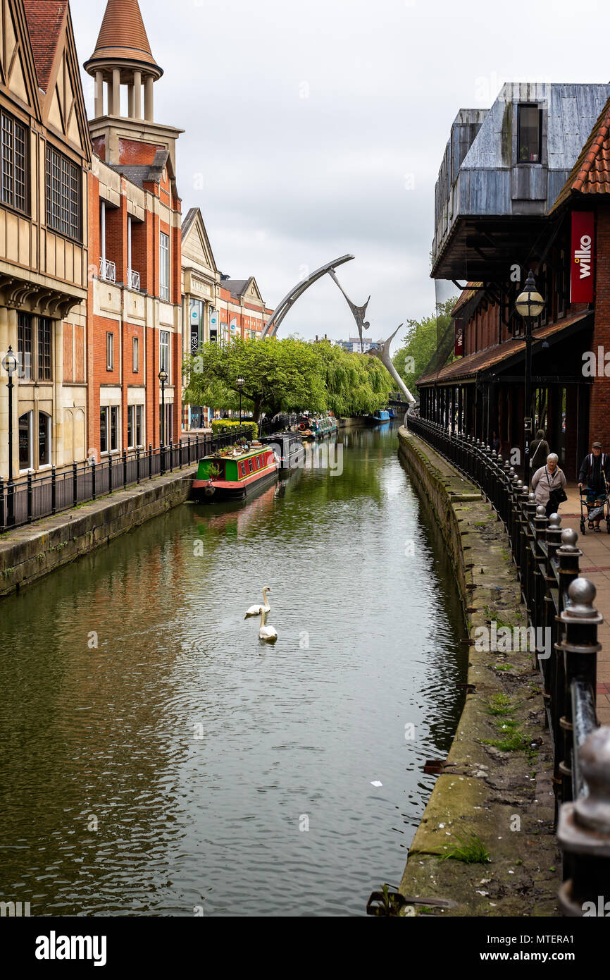 The empowerment sculpture over the river Witham in Lincoln, East ...