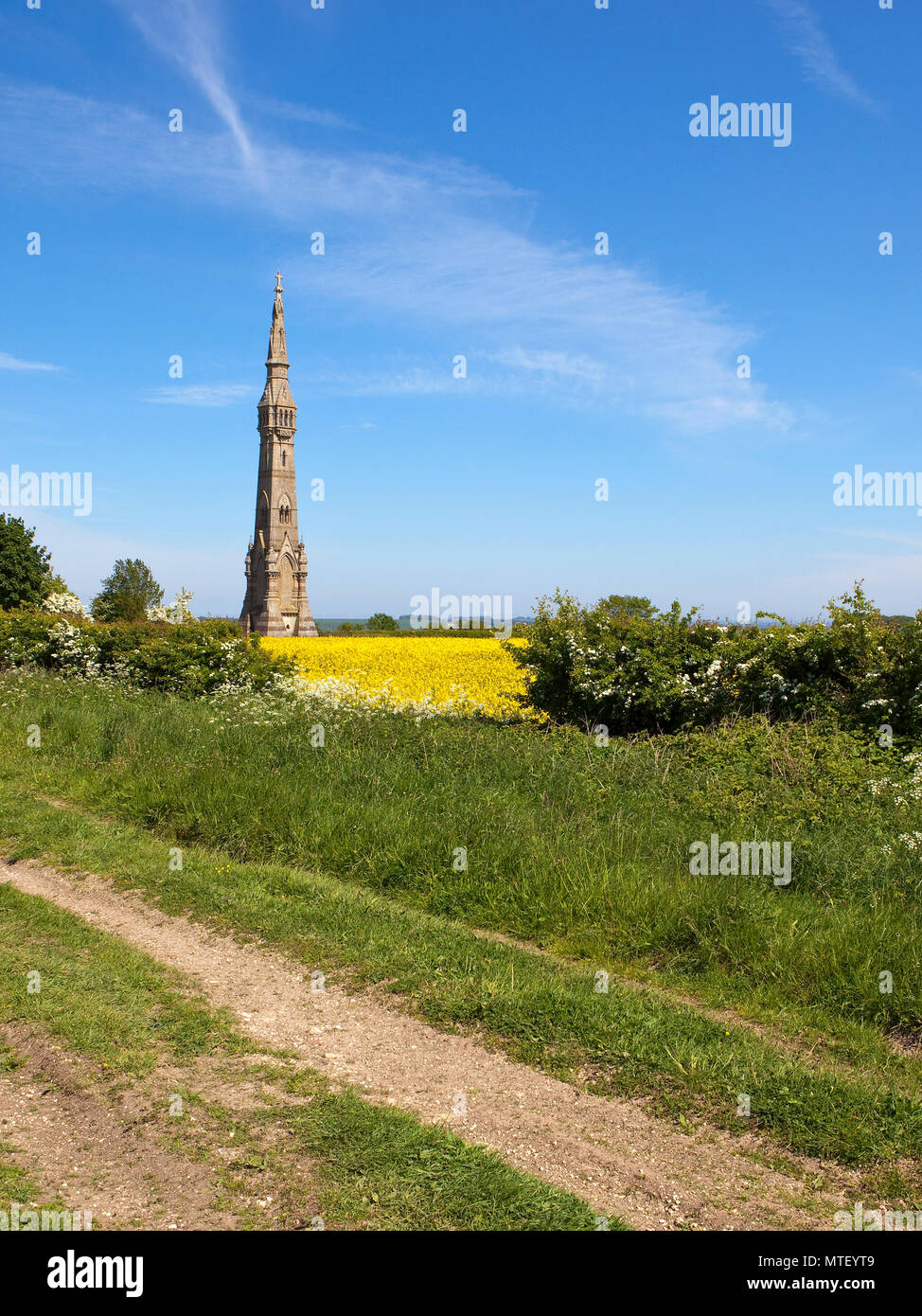 Sledmere monument in honour of Sir Tatton Sykes in the Yorkshire Wolds ...