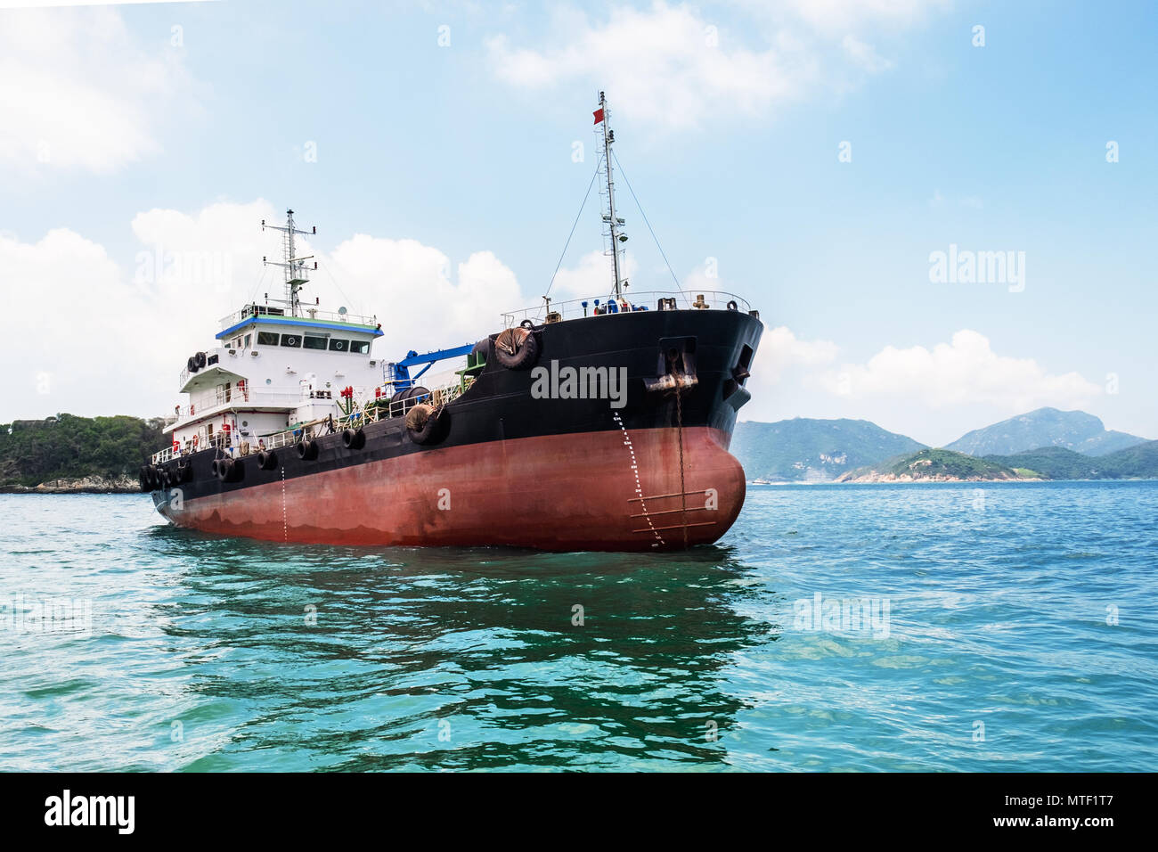 Oil product coastal tanker in South-China Sea, Pacific Ocean. Oil ...